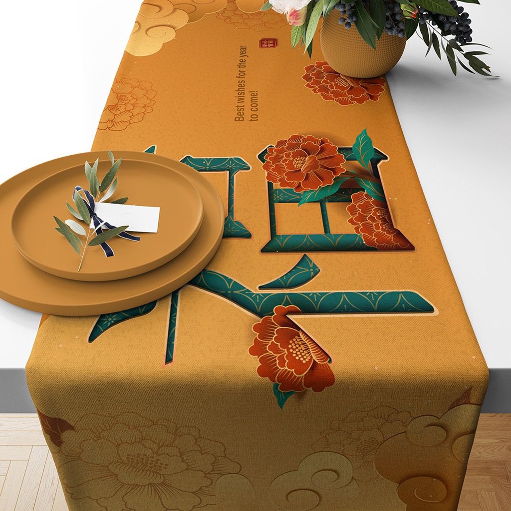 Jual TAPLAK MEJA TABLE RUNNER PRINT MOTIF IMLEK CNY CHINESE NEW YEAR ...