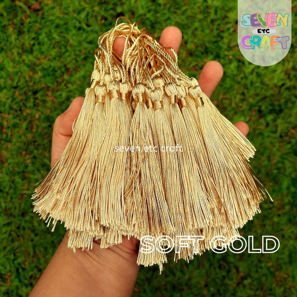 Jual 10 pcs Tasel Rumbai Tassel SOFT GOLD | Shopee Indonesia