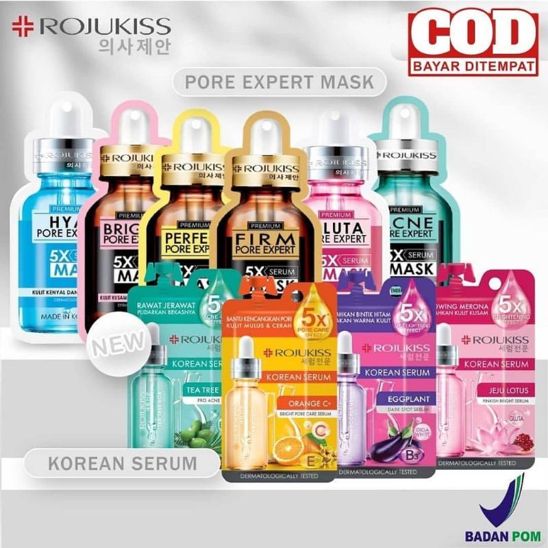 Jual Rojukiss Korean Serum Sachet 8ml + Rojukiss Expert 5X Serum Mask ...