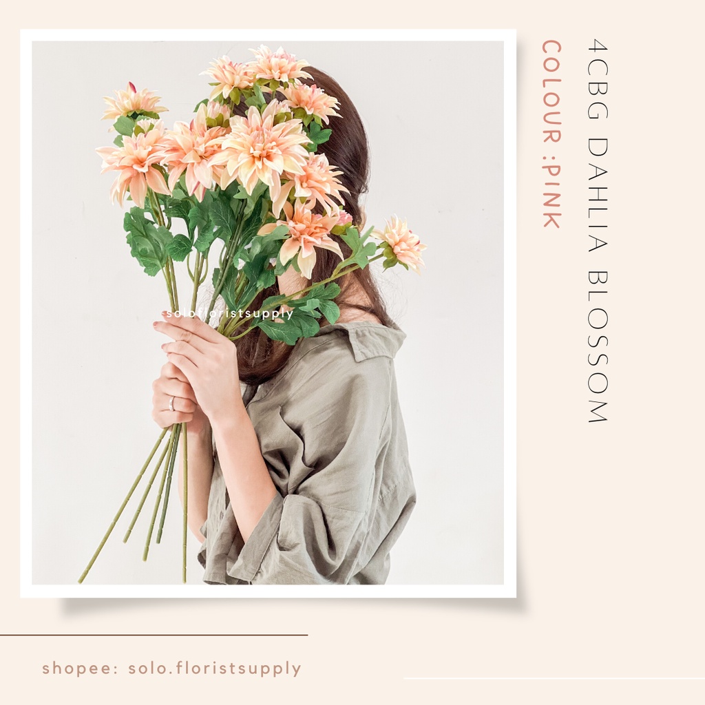 Jual 3CABANG DAHLIA BLOSSOM Bunga Ice Ball/artificial bunga dahlia ...