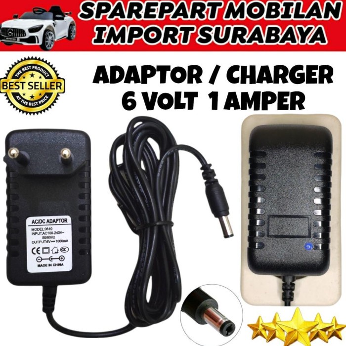Jual Akk Charger Adaptor 6 Volt Mobil Aki Mainan Anak Motor Aki Anak ...
