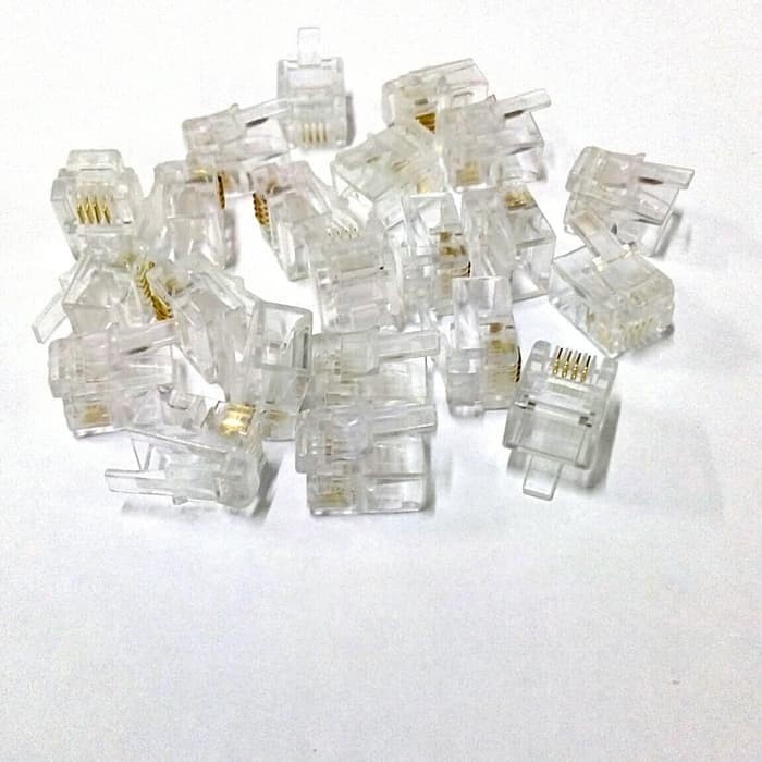 Jual Kabel Konektor Konektor Rj11 Connector Rj 11 Isi 100Pcs | Shopee ...