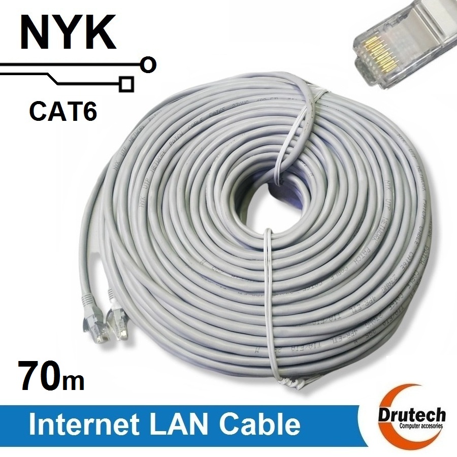 Jual NYK Kabel Lan Cat6 UTP 70m RJ45 Internet Ethernet Cable | Shopee ...
