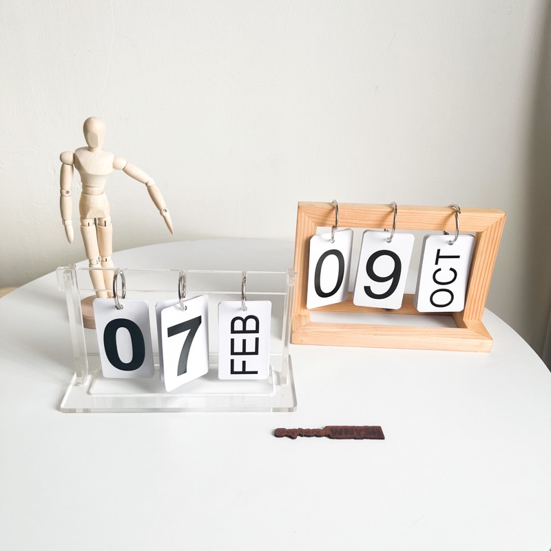 Jual Aesthetic wood calendar, kalender kayu, kalender abadi | Shopee ...
