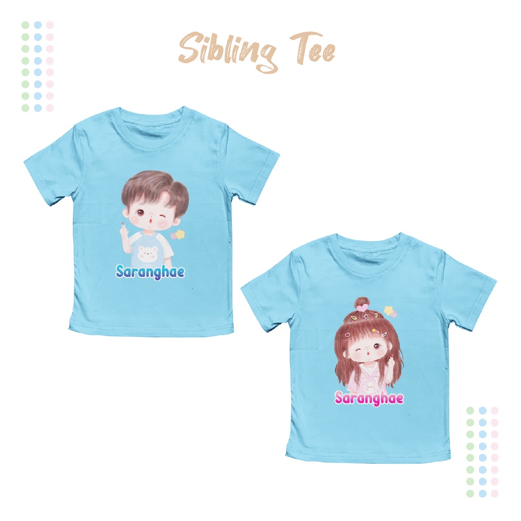 Jual Kaos Sibling Couple Adik Kakak Laki laki dan Perempuan Unisex Warna Biru Muda | Shopee ...