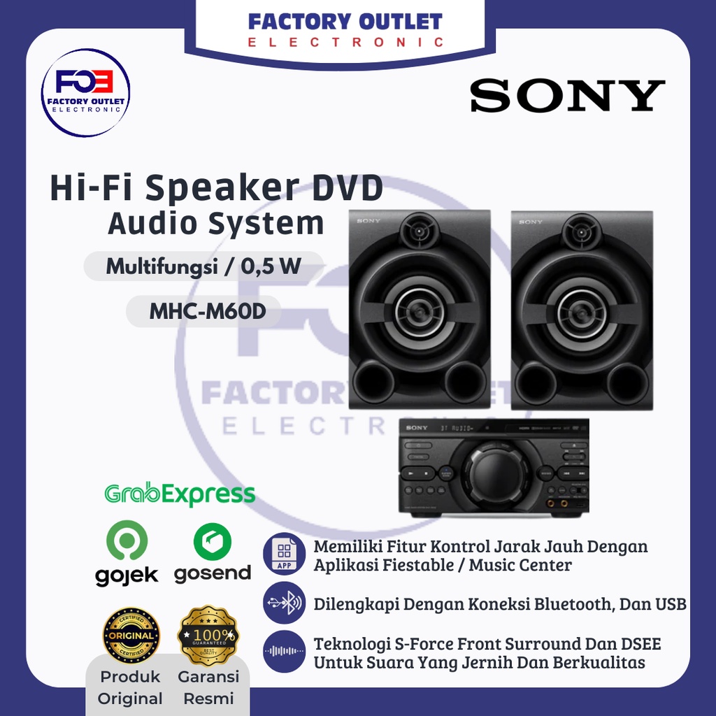 Jual SONY MHC-M60D Hi-Fi Multifunction Speaker Bluetooth | Shopee Indonesia