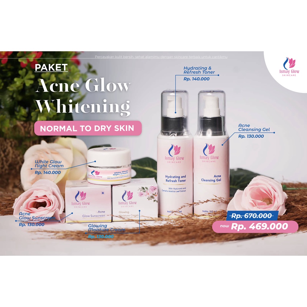 Jual Paket Acne Glow Whitening Normal To Dri Skin - Paket Bundle dari ...