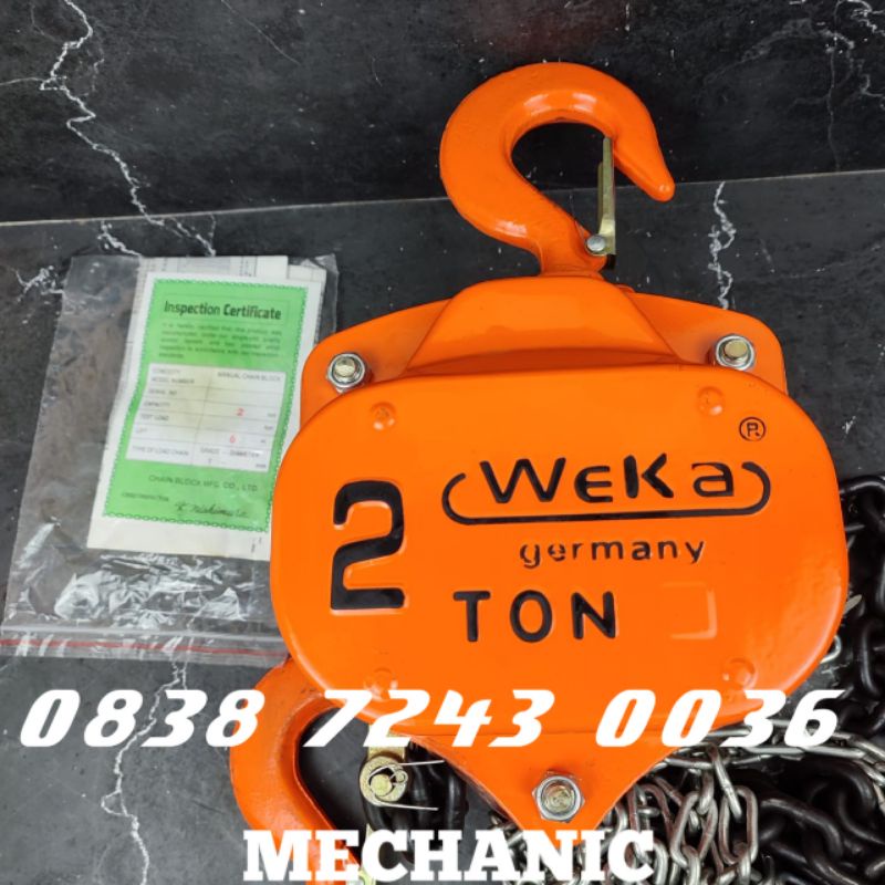 Jual Chain Block 2 Ton 5 Meter Weka Katrol 2 Ton 5 Meter Kerekan Manual ...
