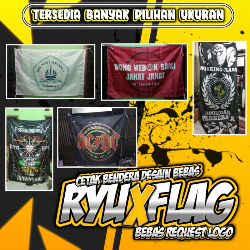 Jual CETAK BENDERA CUSTOM FULL PRINT KAIN 2 SISI | Shopee Indonesia