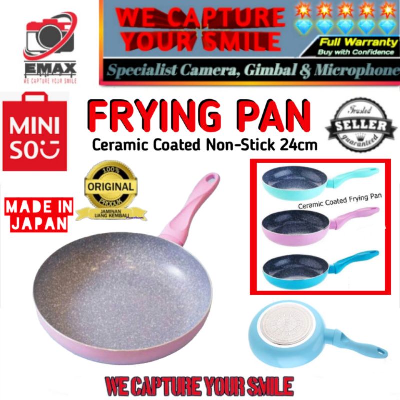Jual MINISO JAPAN Ceramic Coated Frying Pan 24cm Non-Stick Wajan Panci ...