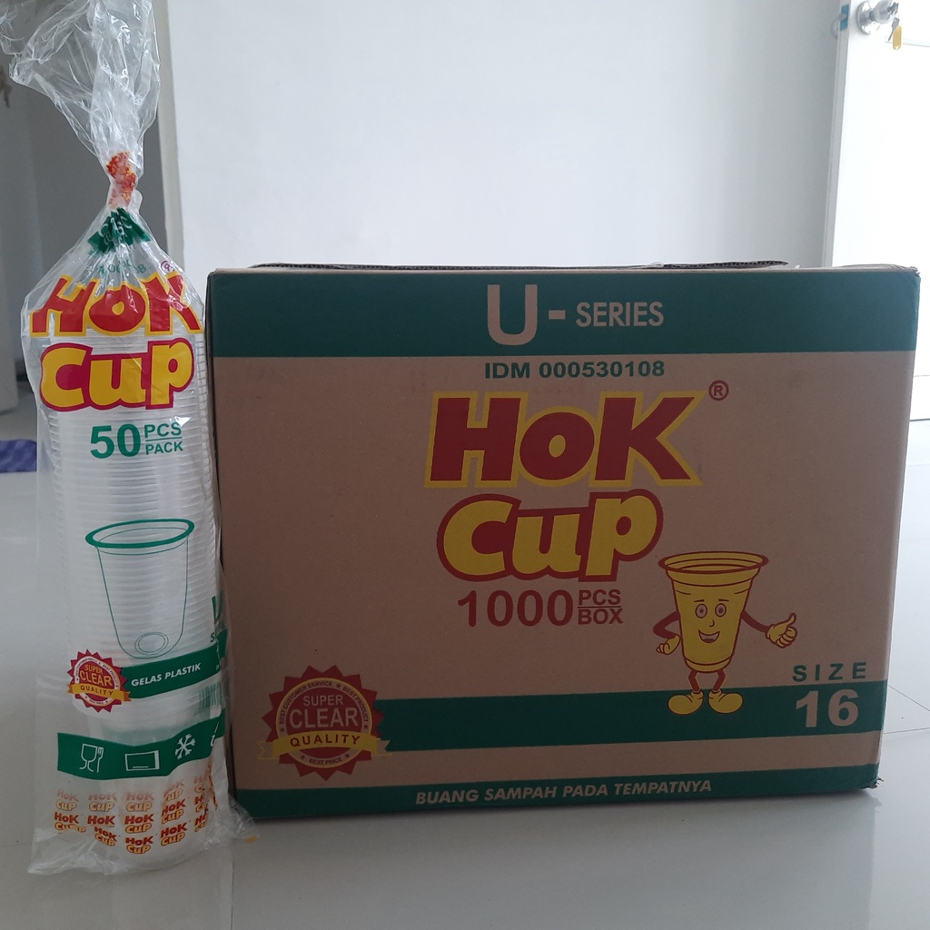 Jual GELAS PLASTIK OVAL 16 OZ HOK MURAH - CUP OVAL 16 OZ HOK ISI 50 PCS ...