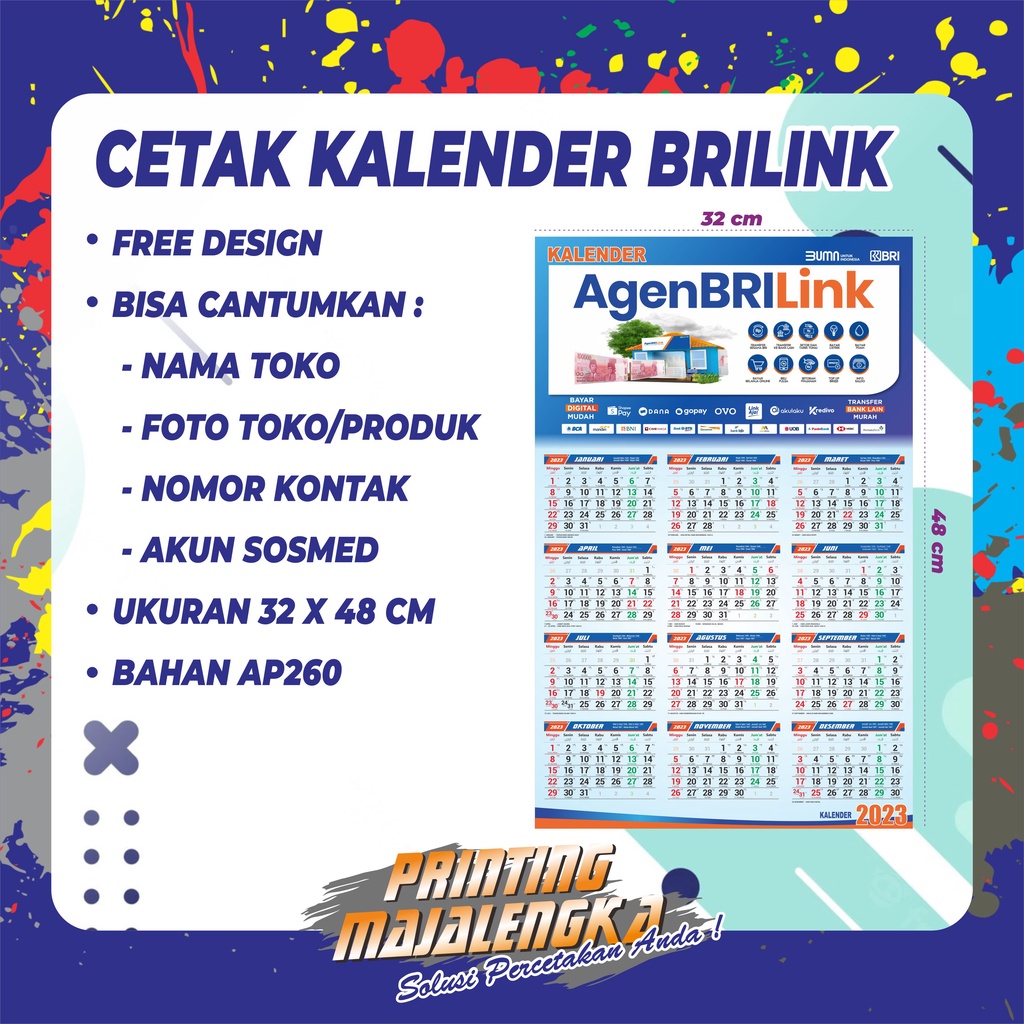 Jual KALENDER BRILINK/KALENDER OLSHOP/KALENDER PEMASARAN/KALENDER ...