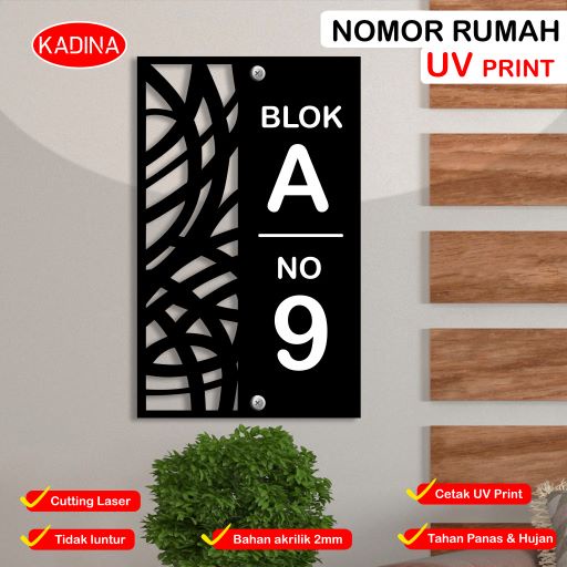 Jual Papan Nomor Rumah Modern Aesthetic Laser Cut UV Print NR1 | Shopee ...