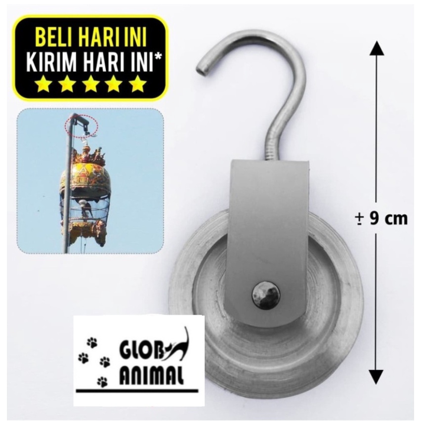 Jual KATROL RODA KEREKAN BURUNG MINI katrol sangkar perkutut bendera ...