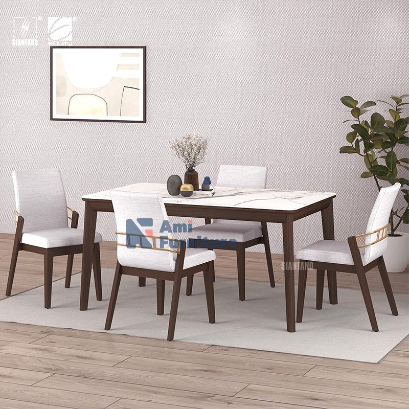 Jual meja makan set 4 kursi minimalis kayu solid premium NAGANO SIANTANO 1 set | Shopee Indonesia