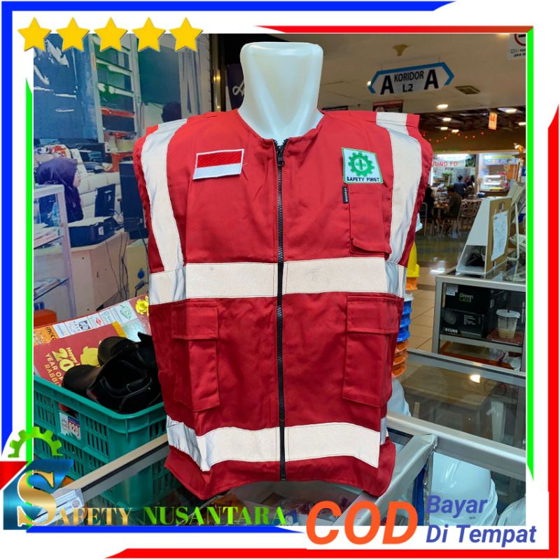 Jual Rompi Safety Dril K3 + Logo Safety dan Bendera - Rompi Safety ...