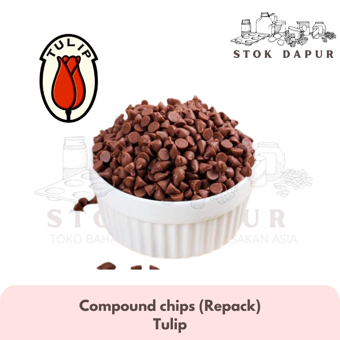 Jual Tulip Dark Chocolate Chip / Choco Chip Biasa Cokelat Chips 6mm ...