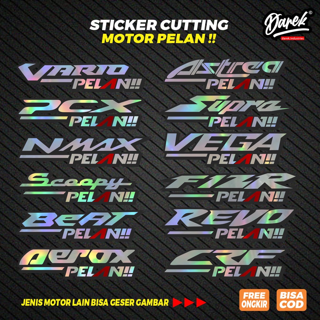 Jual STIKER VARIASI MOTOR PELAN, STICKER VARIO PELAN, BEAT MIO, PCX ...