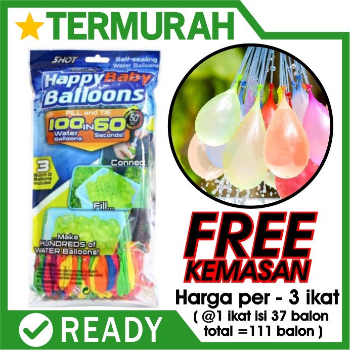 Jual Magic 3i Bunch Water Balloon Balon Air Happy Baby Balloons mainan ...