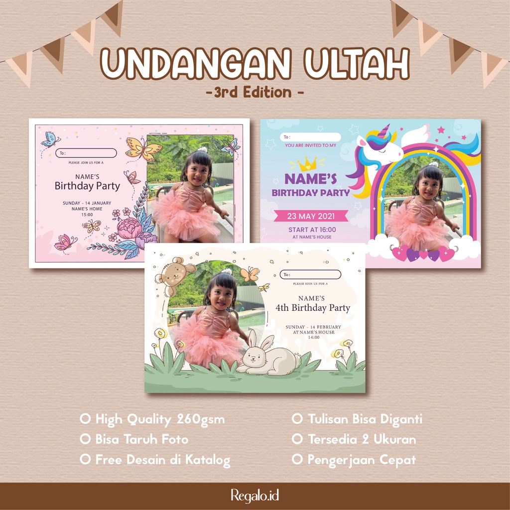 Jual [BIRTHDAY INVITATION] Undangan Ulang Tahun Anak 3rd Edition ...