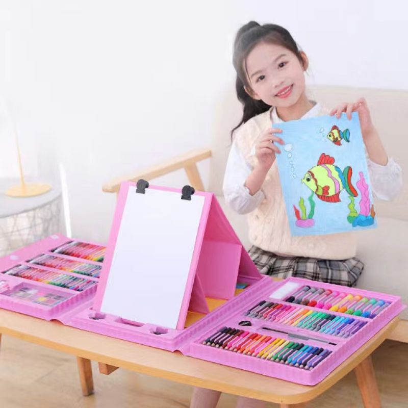 Jual Paket crayon anak set 208 pcs / super mega art set / set peralatan ...