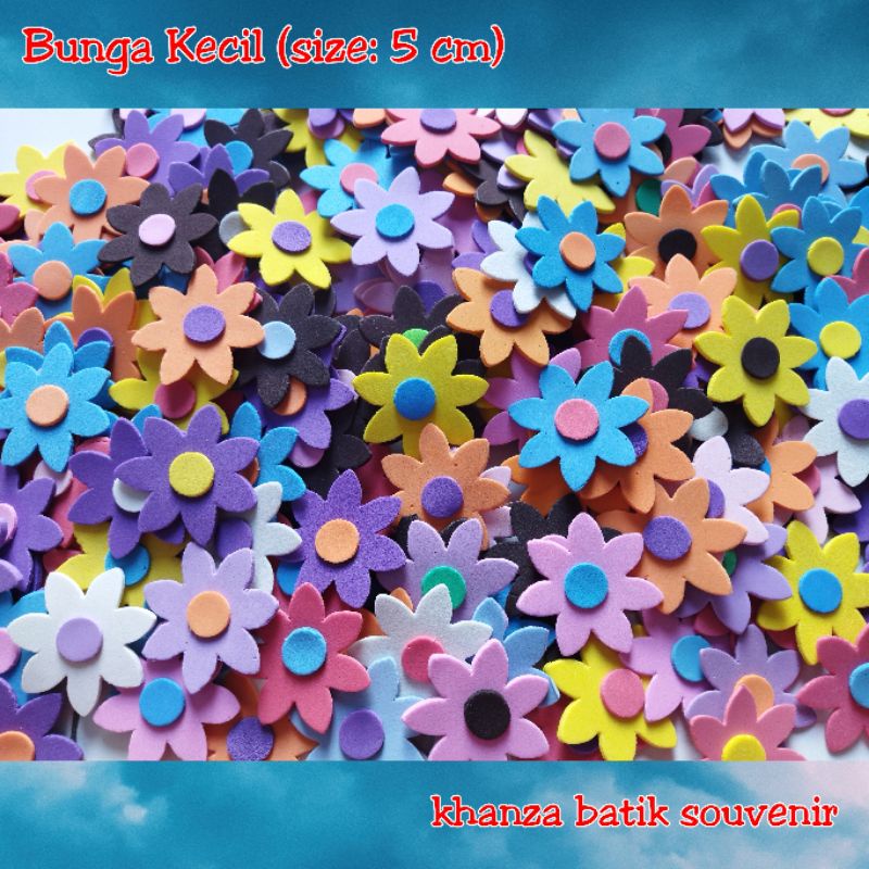 Jual (10 pcs) Stiker hiasan kelas bentuk bunga dari bahan spon eva ...