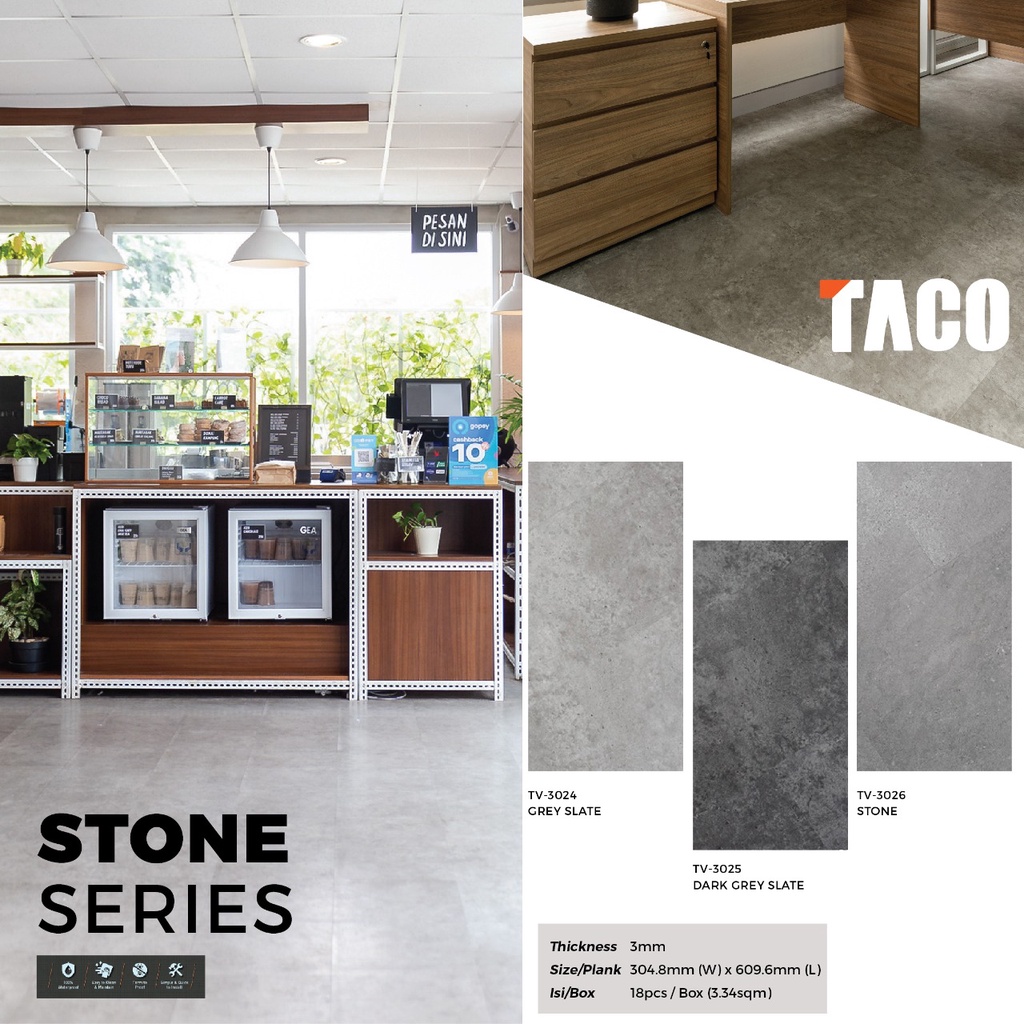 Jual Lantai Vinyl Plank Taco Tebal 3mm /Vinyl Flooring Motif Semen ...