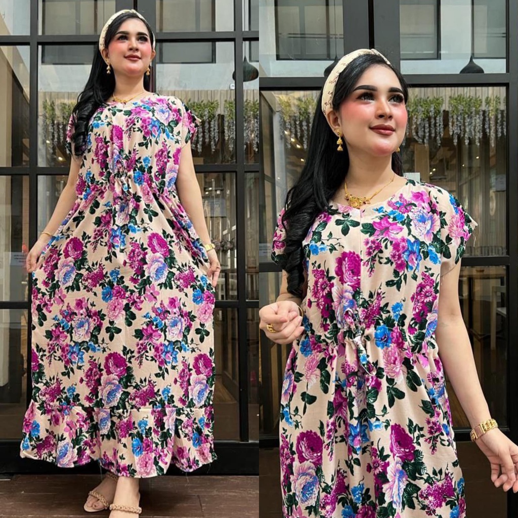 Jual DASTER RUFFLE PANJANG MOTIF RESLETING | Shopee Indonesia