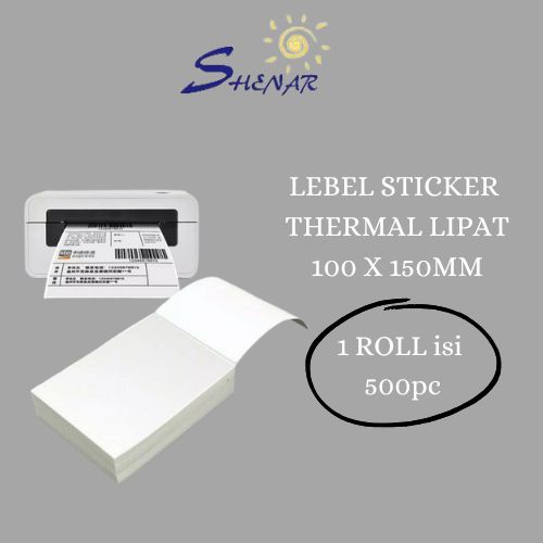 Jual SHENAR LEBEL STICKER THERMAL 100x150 A6 ISI 500pc MODEL LIPAT ...