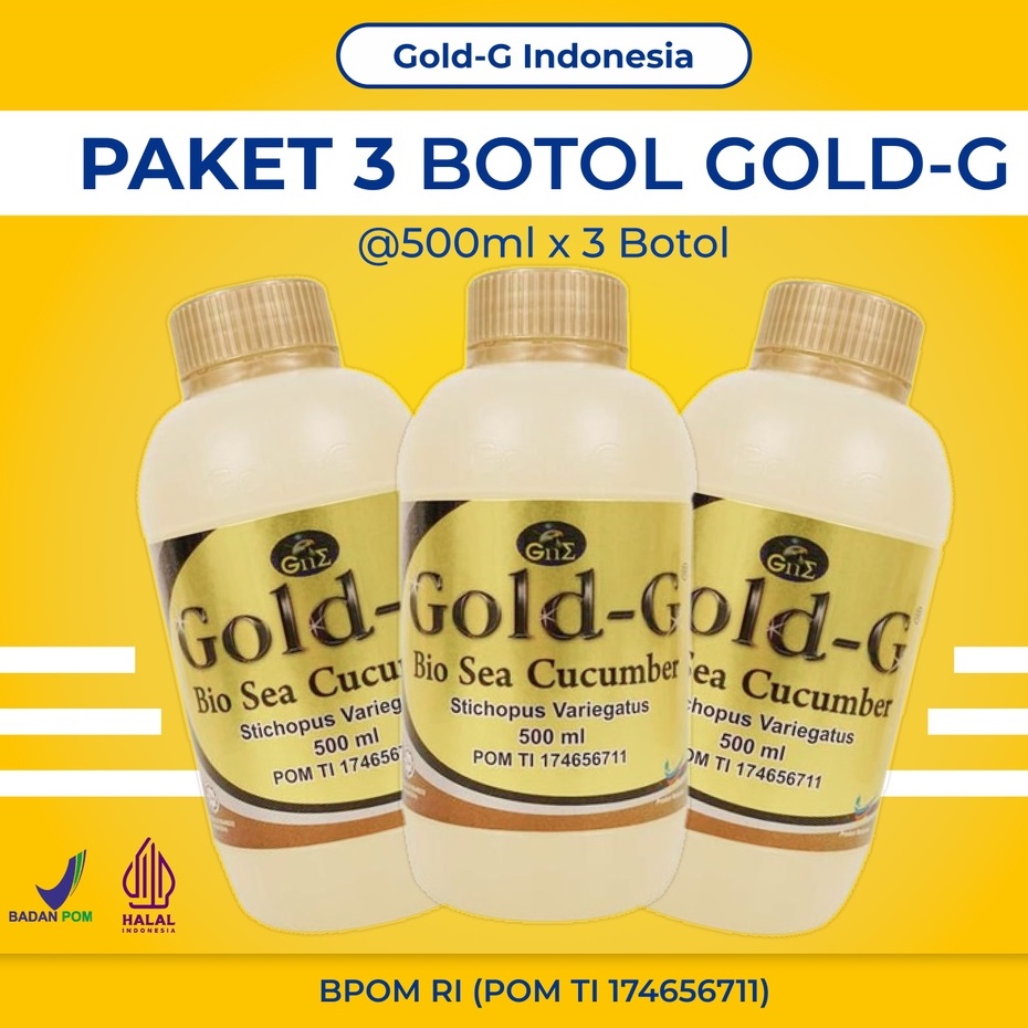 Jual Gold G - Paket combo 3 botol Jelly Gamat Gold-G 500ml | Shopee Indonesia