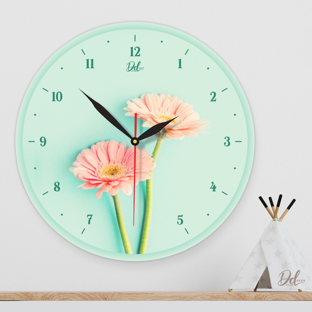 Jual JAM DINDING AESTHETIC / JAM DINDING MINIMALIS / JAM BUNGA UNIK ...
