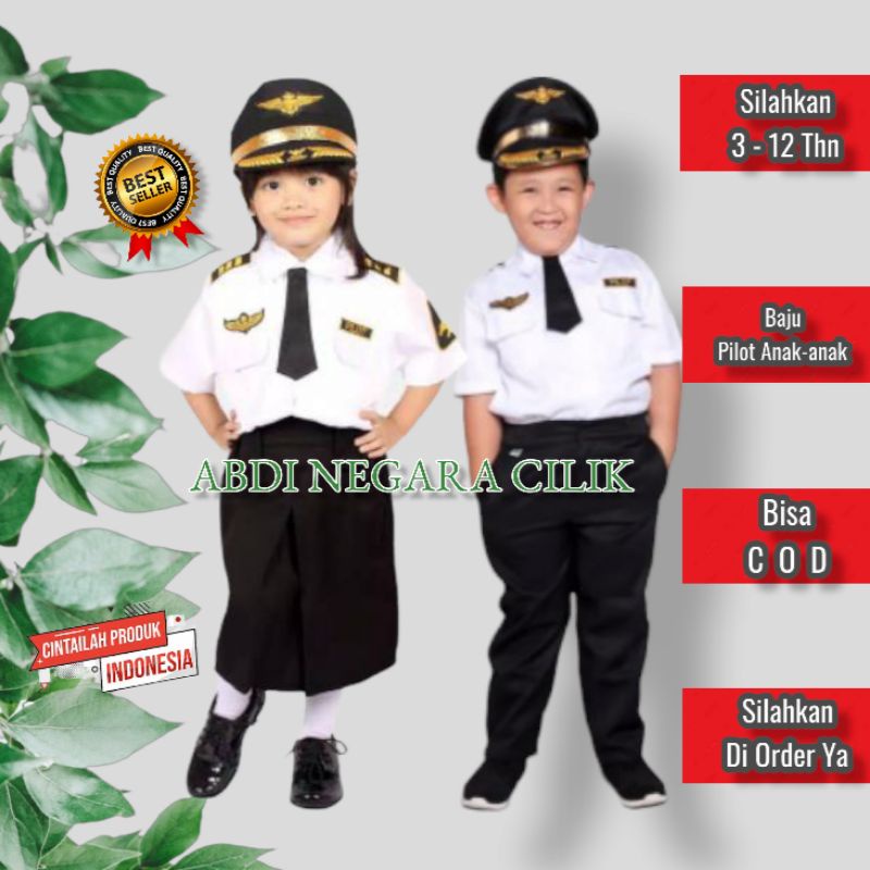 Jual KOSTUM PROFESI PILOT WANITA CILIK STELAN PILOT ANAK SERAGAM PILOT ...