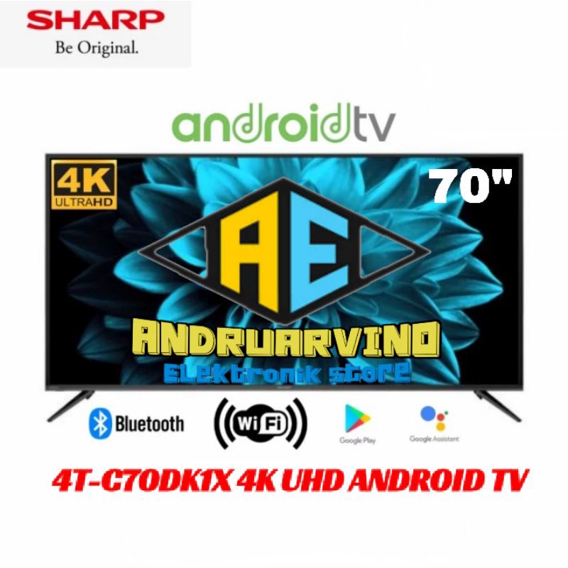 Jual SHARP 4T-C70DK1X 4K UHD SMART ANDROID TV 70 Inch 4TC70DK1X NEW ...