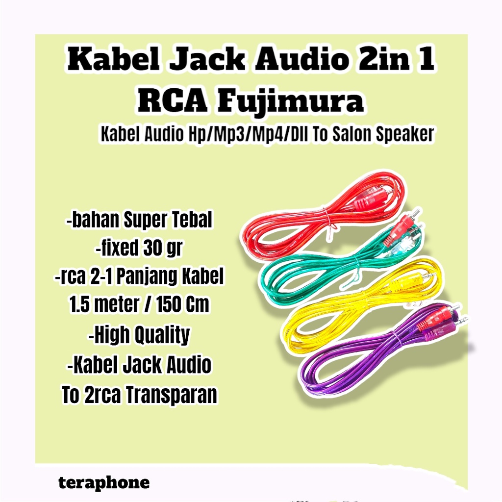 Jual KABEL JACK AUDIO 2 IN 1 RCA FUJIMURA | Shopee Indonesia