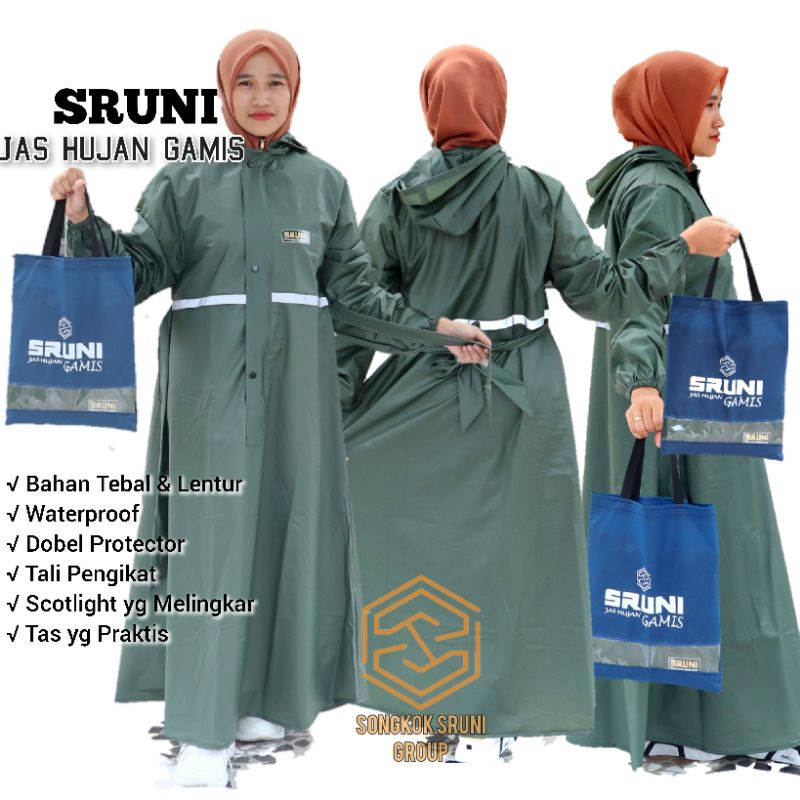 Jual JAS HUJAN GAMIS MUSLIMAH SYARI SRUNI PREMIUM RAINCOAT BAHAN PVC ...