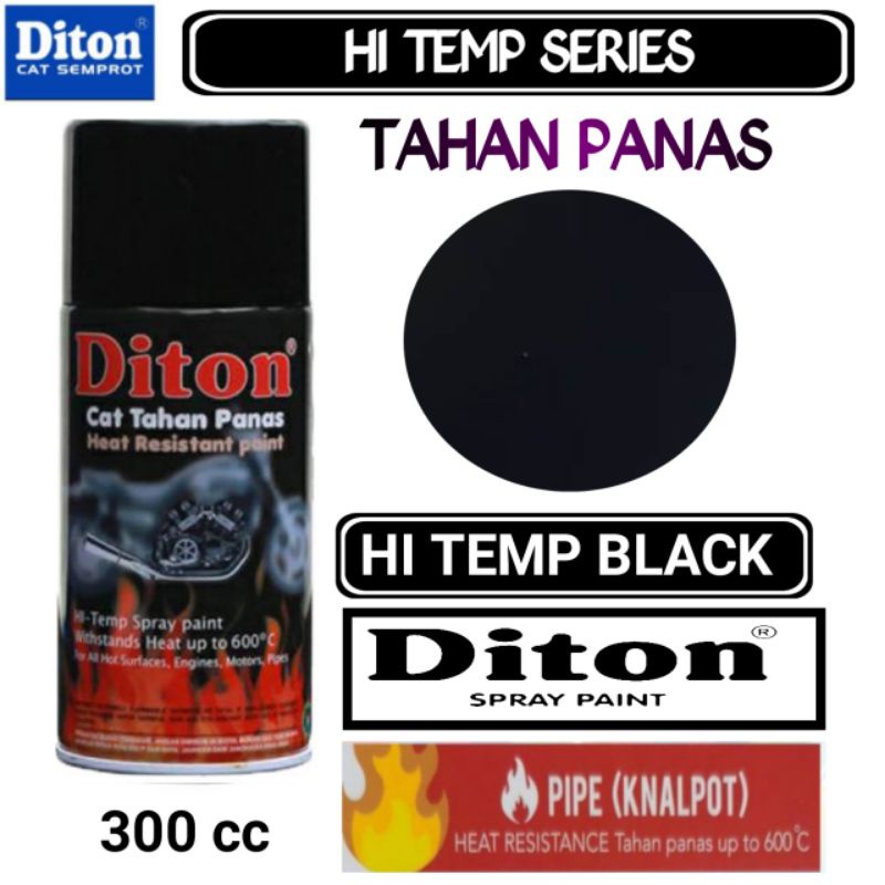 Jual HI TEMP BLACK DITON STANDAR TAHAN PANAS 300cc Cat Semprot Pylok Pilok Pylox / Cat Aerosol ...