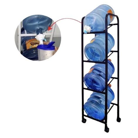 Jual S28N Rak Galon Susun 4 Tingkat Besi Pakai Roda Tempat Galon ...