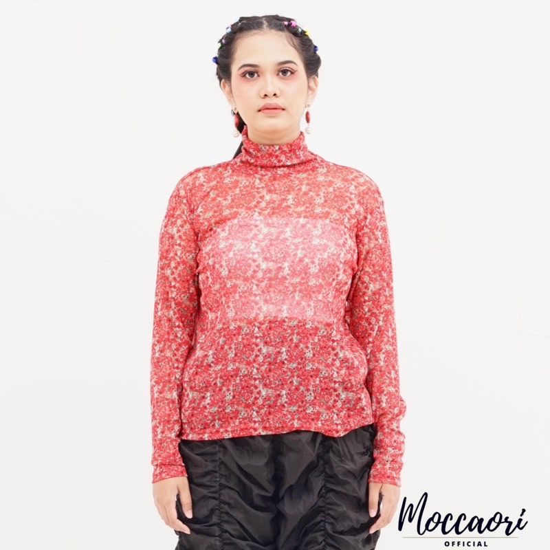 Jual Zetta Long Sleeve Turtle Neck Transparant Inner tulle Motif ...
