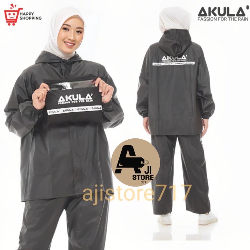 Jual JAS HUJAN Setelan Pria Wanita Baju Celana Anti Rembes By Akula Bahan PVC 0,25 | Shopee ...