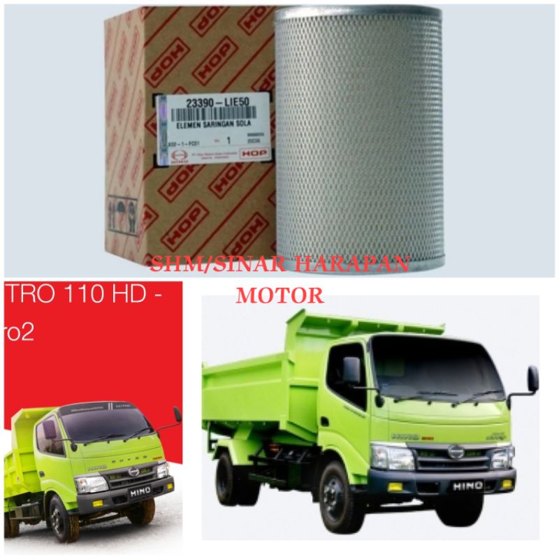 Jual FILTER SOLAR BAWAH HINO 300 DUTRO 110HD 2009 UP 130HT 23390-LIE50 ASLI FILTER SOLAR HINO ...
