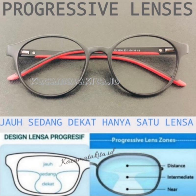 Jual Kaca Mata Plus Progresif | Kacamata Baca Jalan Jauh Dekat | Shopee ...
