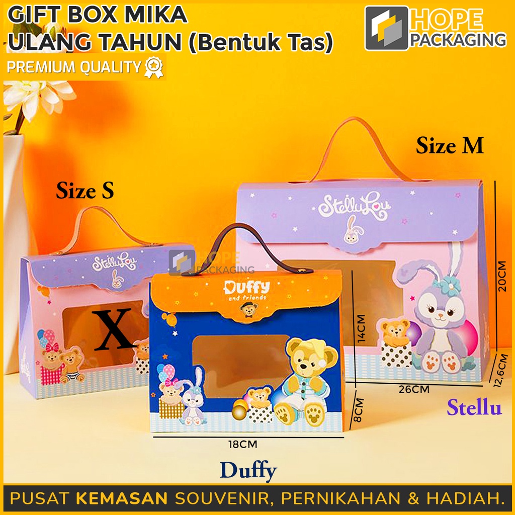 Jual Gift Box Mika Bentuk Tas / Tas Mika Souvenir Birthday / Paper Bag ...