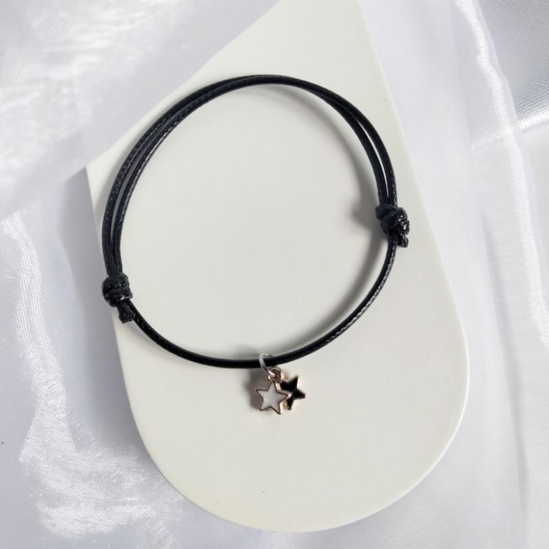 Jual [FREE BOX + GIFT] Gelang Hitam Bandul Bintang Kecil Couple ...