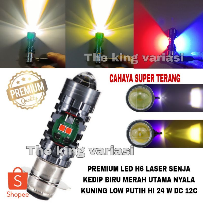 Jual LAMPU DEPAN UTAMA LED MOTOR H6 LASER SENJA 2 SISI KEDIP/LAMPU DEPAN MOTOR H6 LASER SENJA ...