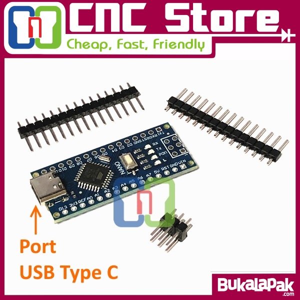 Jual Nano V3 Usb-C Atmega328P Ch340G 5V Arduino Compatible Board Usbc ...