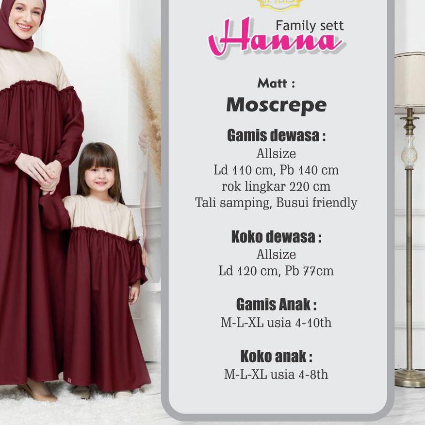 Jual Model Baru Gamis couple family / set seragam keluarga hanna dress ...