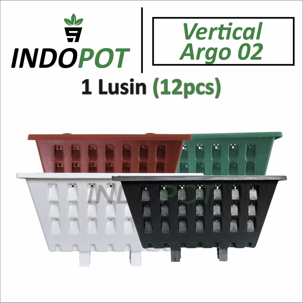 Jual 1 Lusin Pot Vertical Garden ARGO 02 Hitam dan Putih Pot Dinding ...