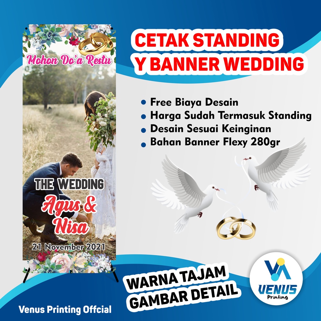 Jual Cetak X Banner Wedding Pernikahan/ Y Banner Wedding Pernikahan ...