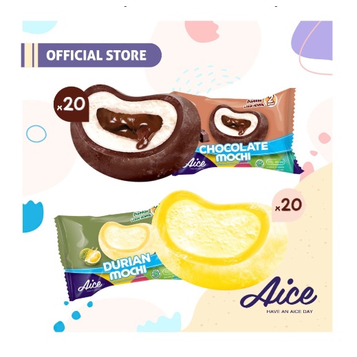 Jual Paket Aice Mochi Duo E (isi 20pcs Cokelat dan 20 pcs Durian ...