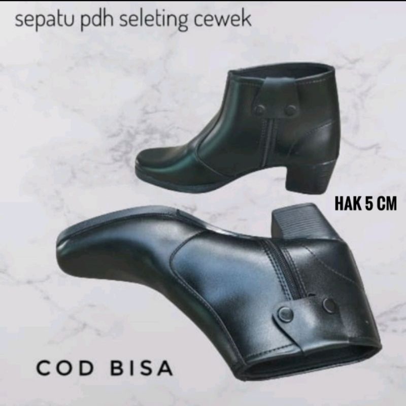 Jual sepatu wanita/ sepatu PDH cewek/ sepatu PDH sleting/ sepatu dinas ...